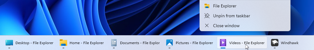 Taskbar jump list on cursor pos - Windhawk